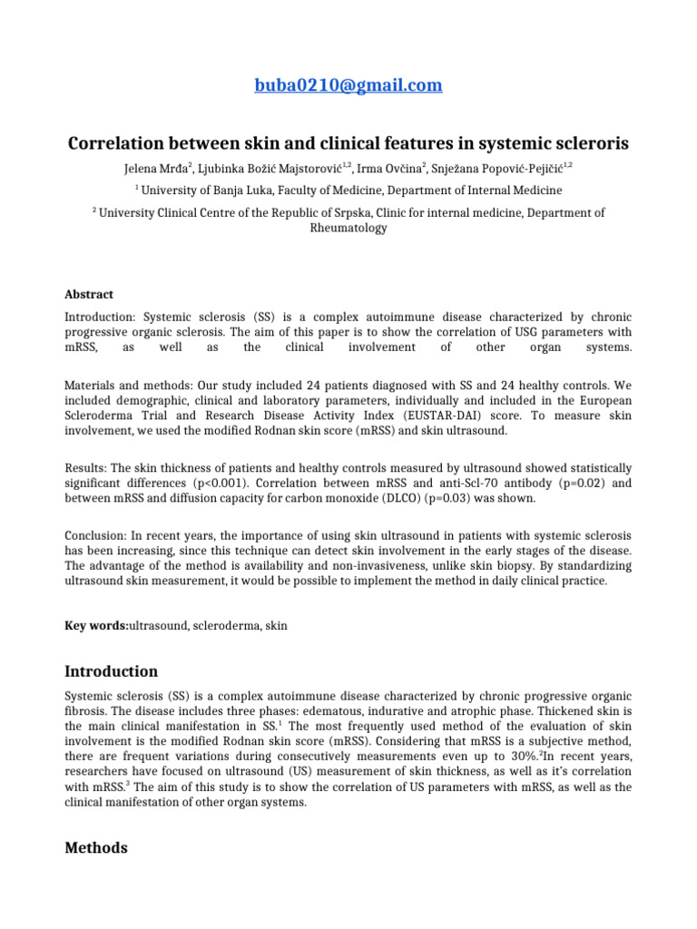 SS Rad Prevod Finalno+ Abstrakt | PDF | Immunology | Clinical Medicine