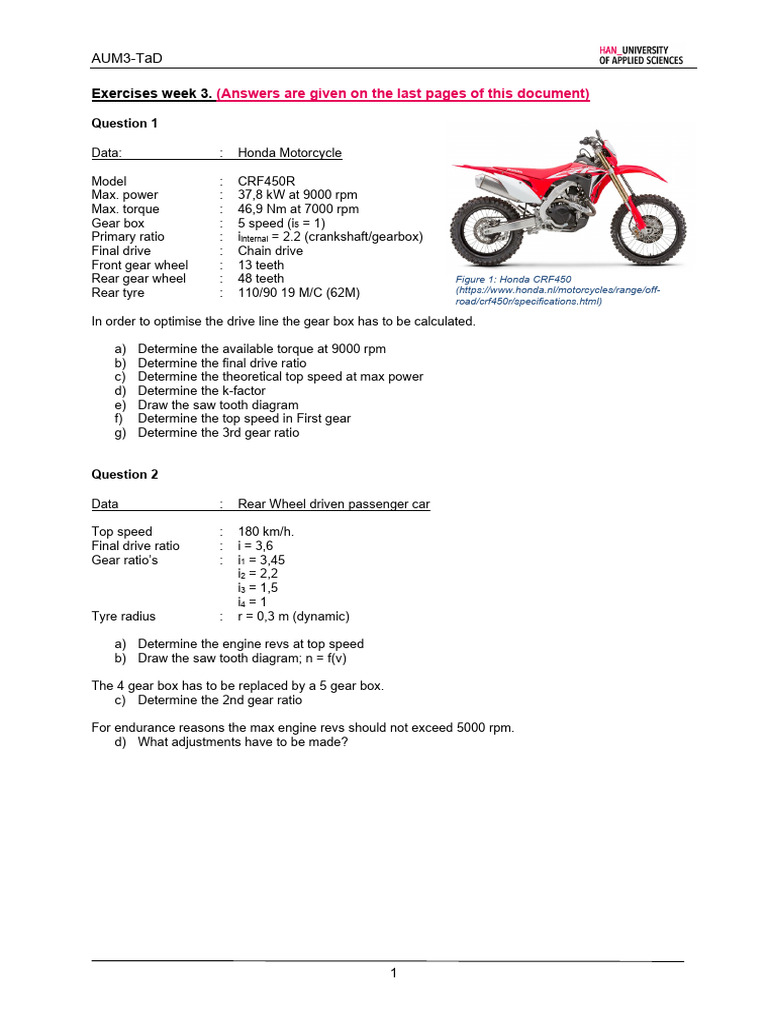 Sem3-TaD-dl Lesson 3 Excersises With Answers | PDF | Gear | Automotive ...