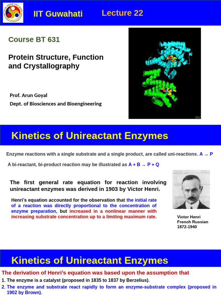 Lecture 22-Enzyme Kinetics | PDF | Enzyme Kinetics | Enzyme