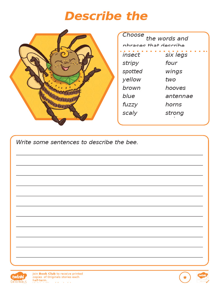 Bee Description Activity for Kids | PDF