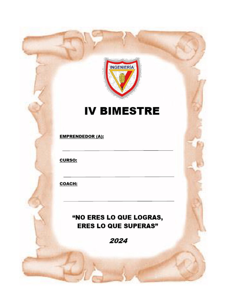 Carátula Iv Bimestre 2024 Pdf