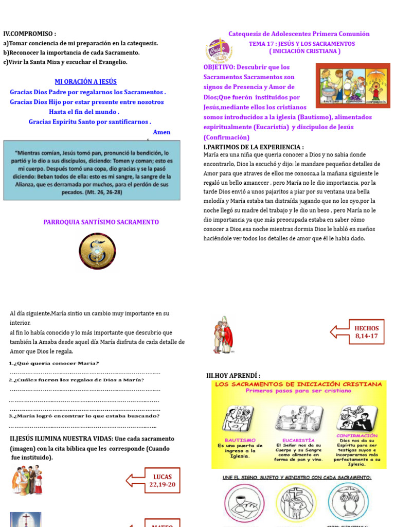 Tema 17 - Jesús y Los Sacramentos (Iniciación Cristiana) | PDF ...