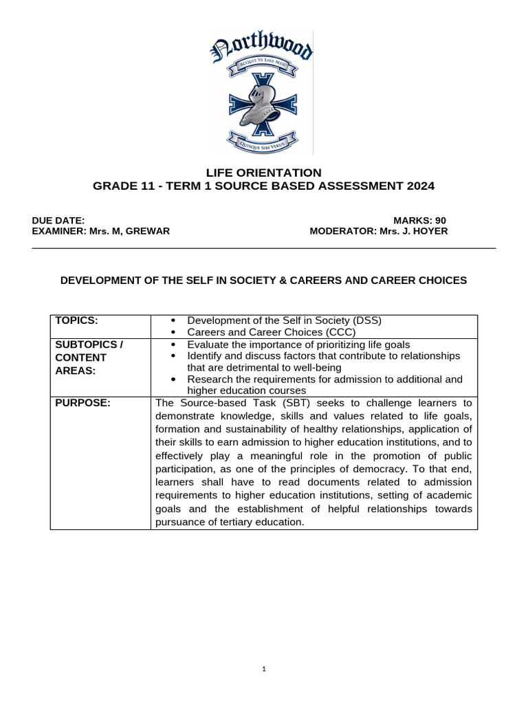Gr11 T1 DSS & CCC Source Based Task 2024 | PDF | Motivation | Motivational