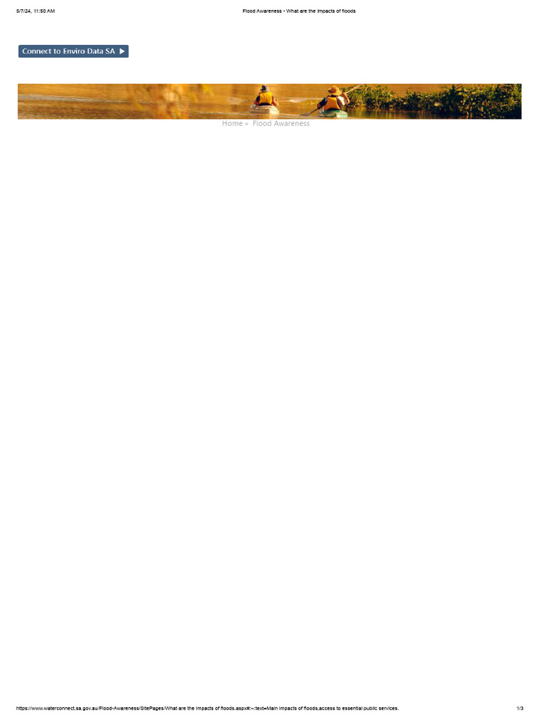 Flood Awareness What Are The Impacts Of Floods Pdf Flood