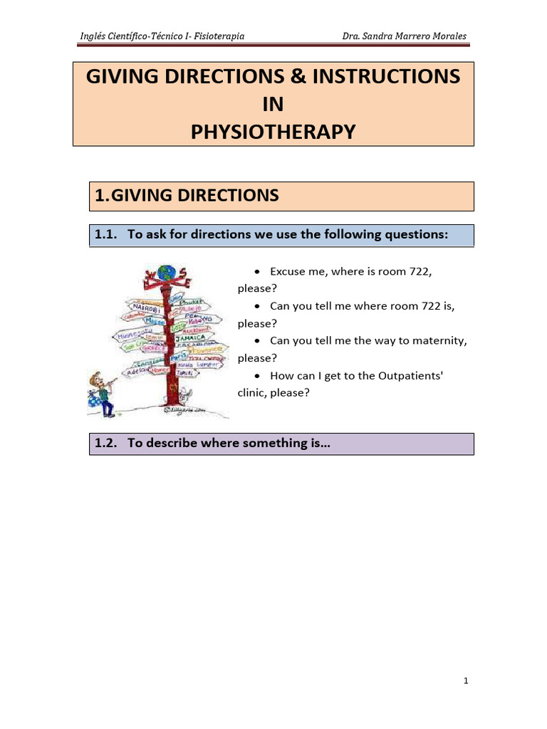 GIVING DIRECTIONS INSTRUCTIONS I | PDF | Clothing