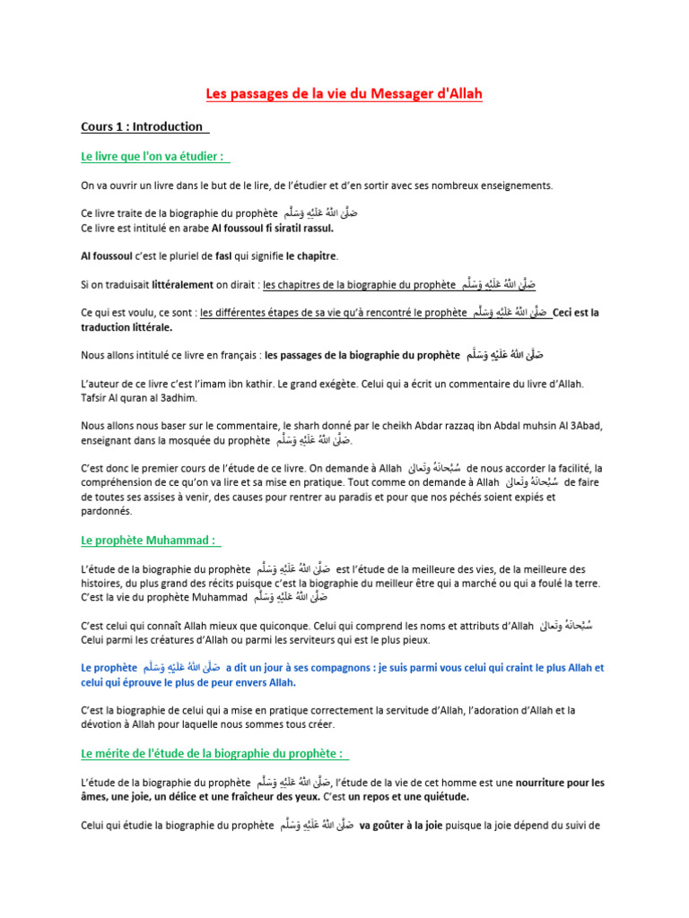 Biographie du Prophète Muhammad | PDF | Mahomet | Allah