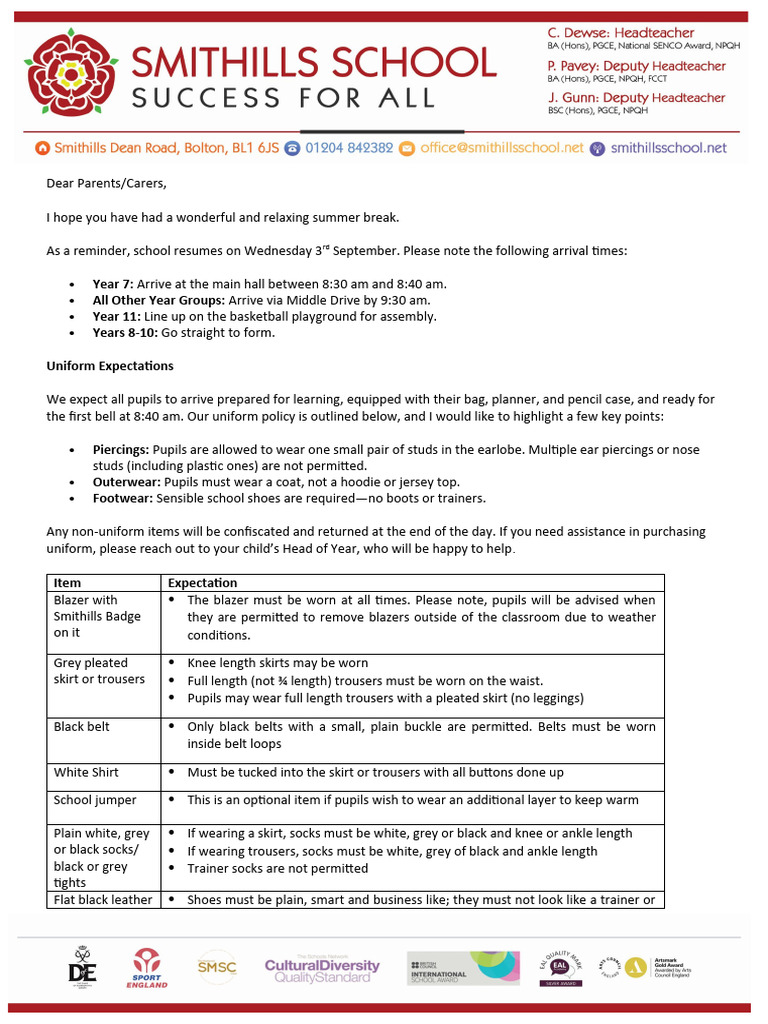 Year 7: All Other Year Groups: Year 11: Years 8-10: Uniform ...