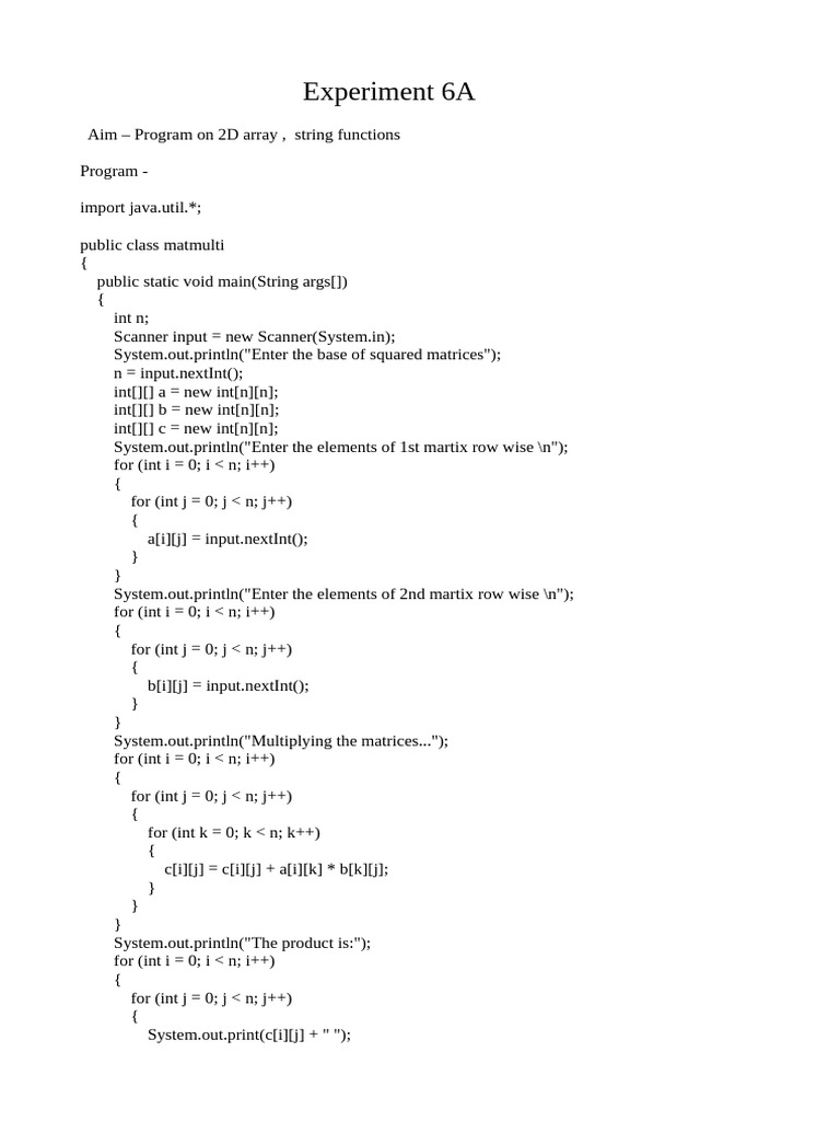 Matrix Multiplication | PDF