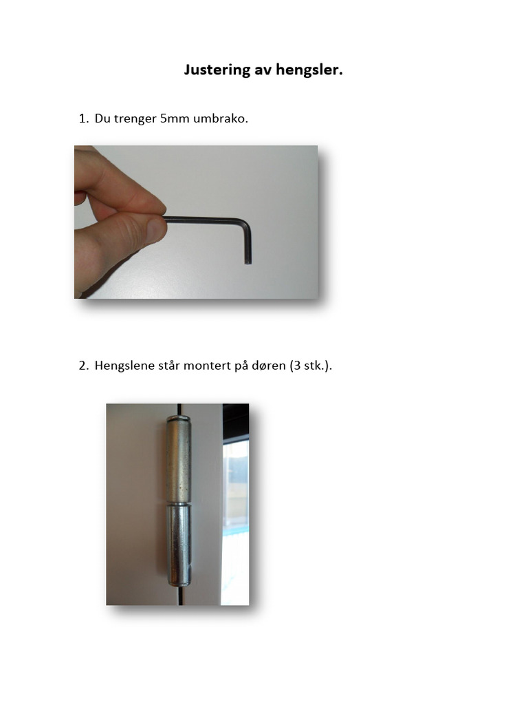 Justering Av Dør Opp-Ned | PDF
