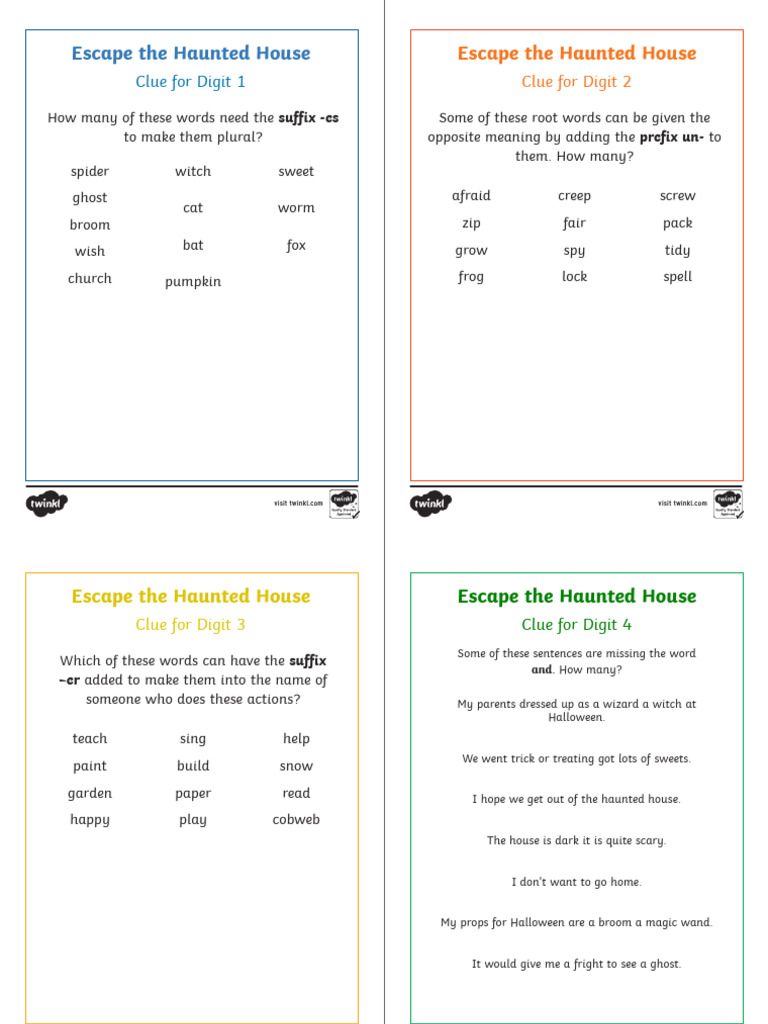 Haunted House Escape Clues Guide | PDF