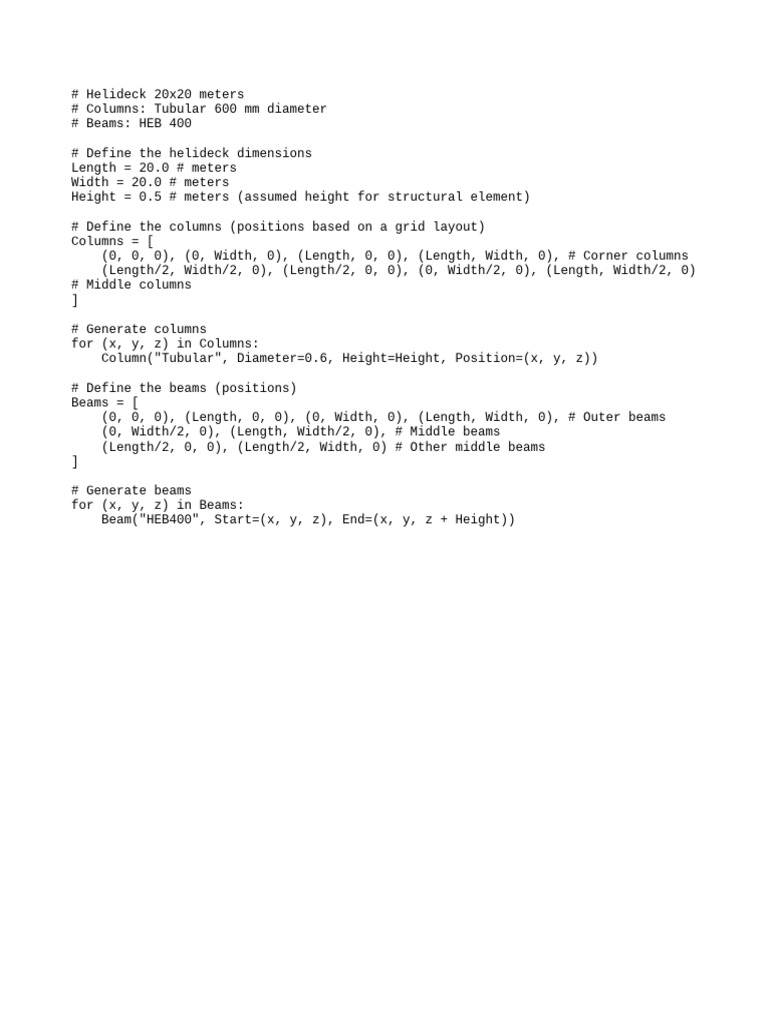 Helideck 20x20 Simple Structure | PDF