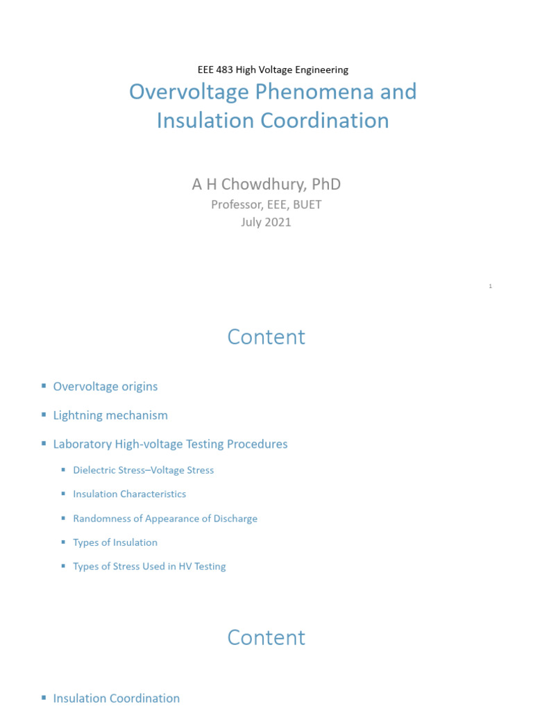 8 - Overvoltage Phenomena and Insulation Coordination | PDF | Lightning ...