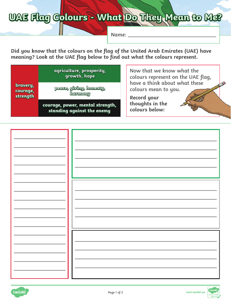 UAE Flag Colors and Their Meanings | PDF | United Arab Emirates | Courage