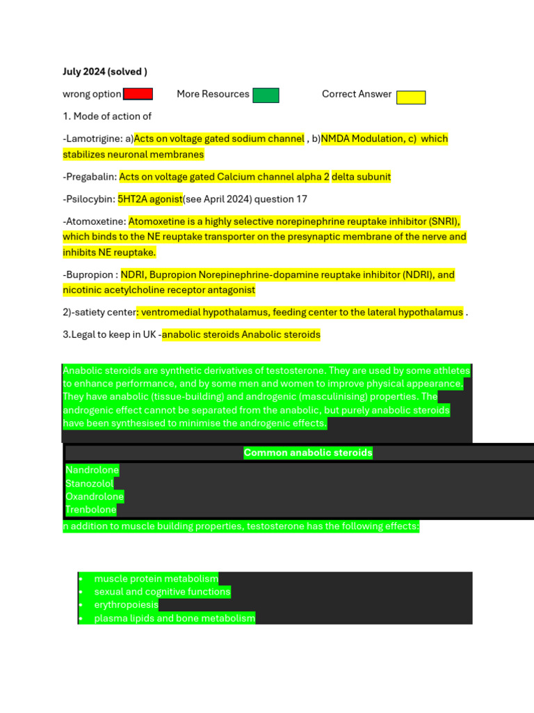 July 2024 completely solved | PDF | Memory | Cingulate Cortex July 2024 completely solved | PDF | Memory | Cingulate Cortex