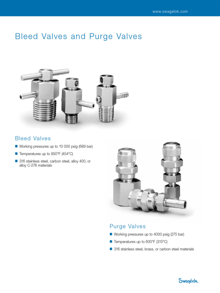 Bleed Valves and Purge Valves 6 BLZ | PDF | Valve | Stainless Steel