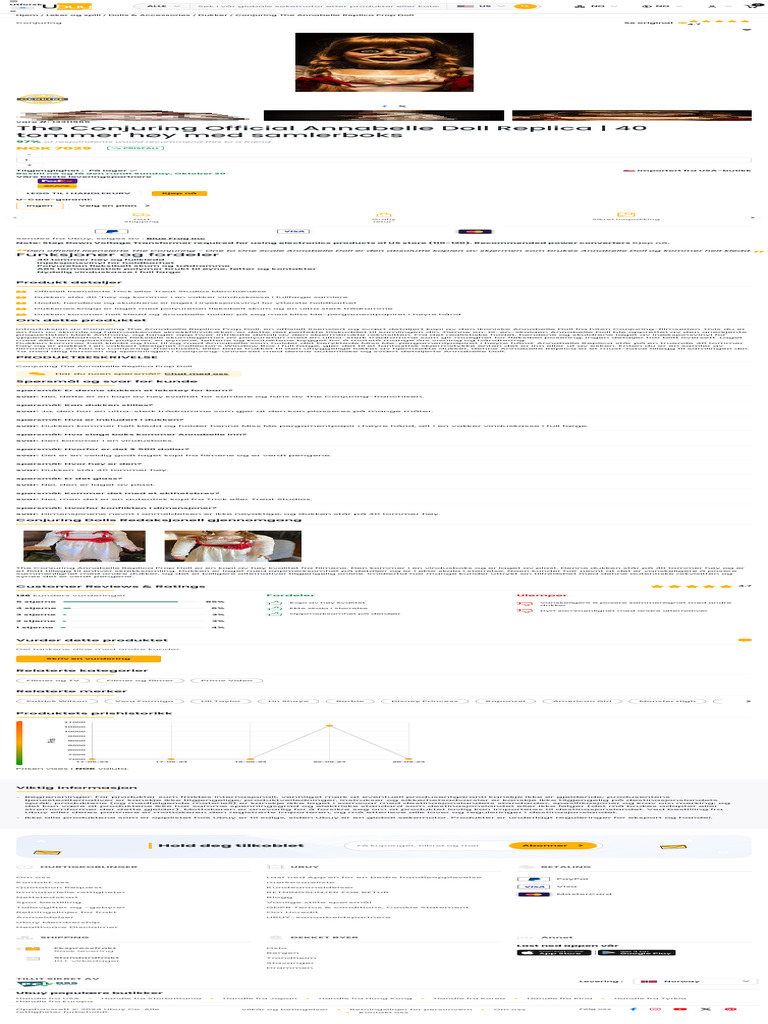 Annabelle Doll Replica - Hauntingly Realistic Horror Norway Ubuy | PDF