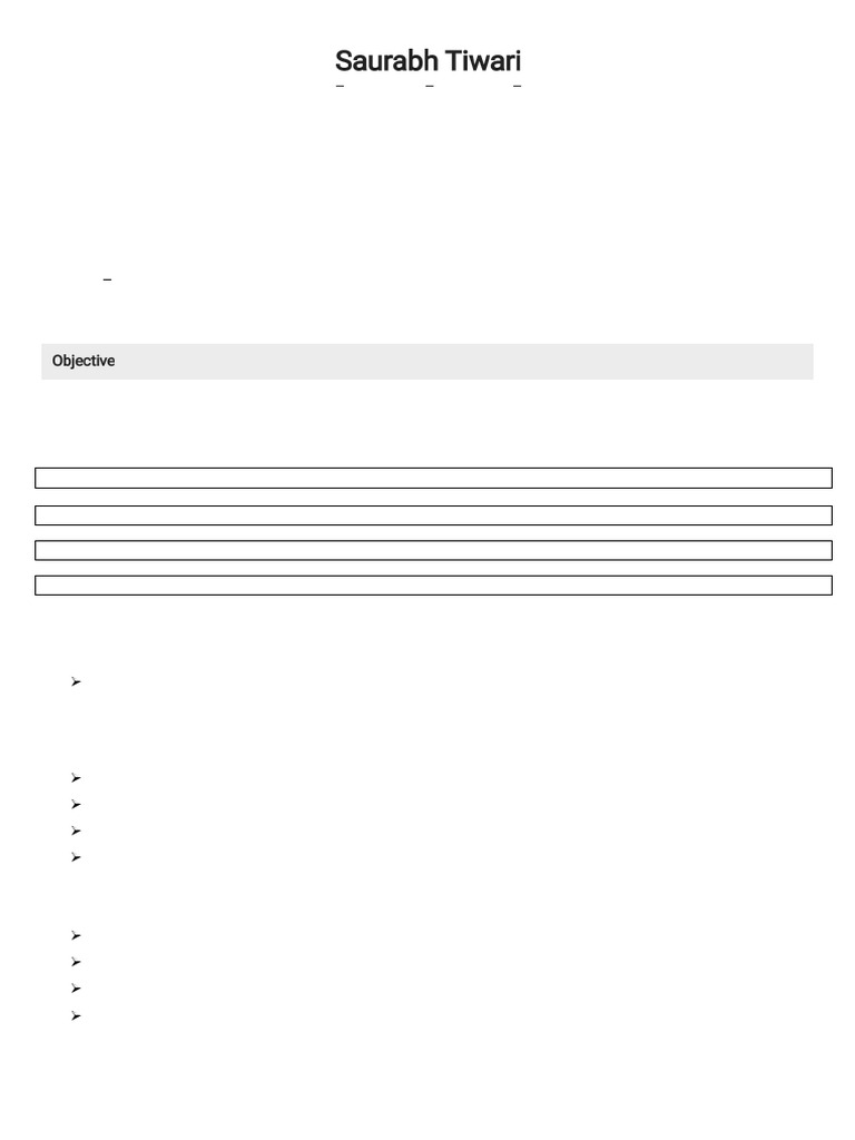 Saurabh Tiwari Resume - Lucknow | PDF