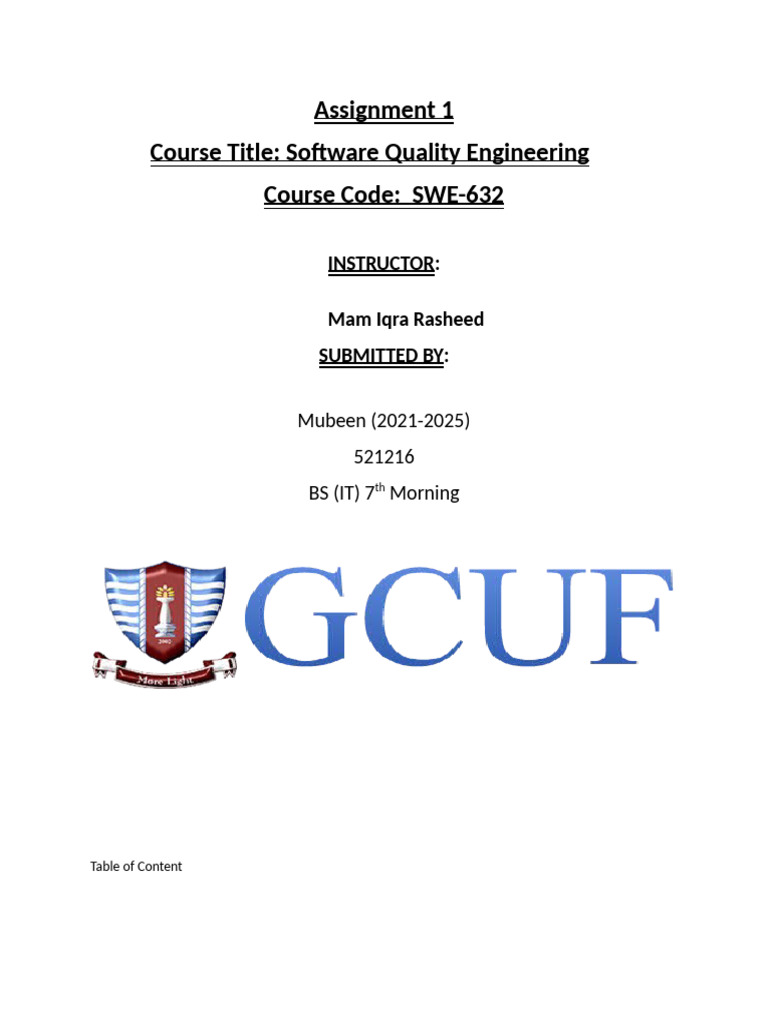 SQE Assignment 1 | PDF | Test Driven Development | Software Engineering SQE Assignment 1 | PDF | Test Driven Development | Software Engineering