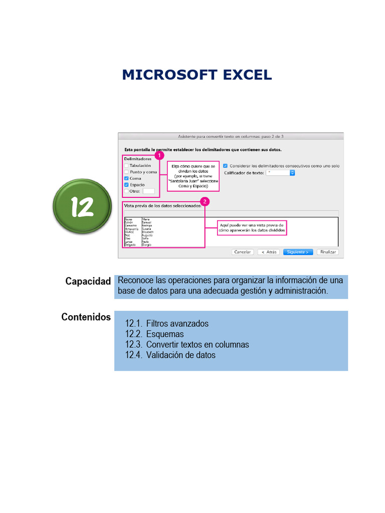 Computación II-Tema 12 - Hum | PDF | Microsoft Excel | Hoja de cálculo