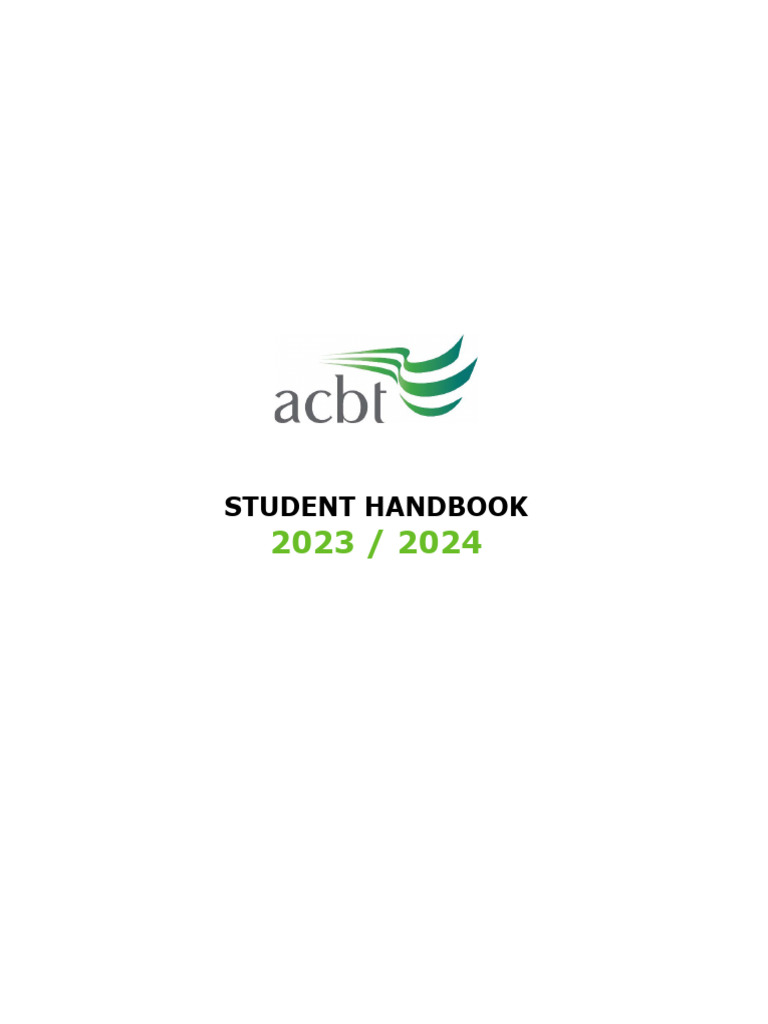ACBT_ACBT_Student_Hand_Book_2023-2024_-_V1 | PDF | Gce Advanced Level ...
