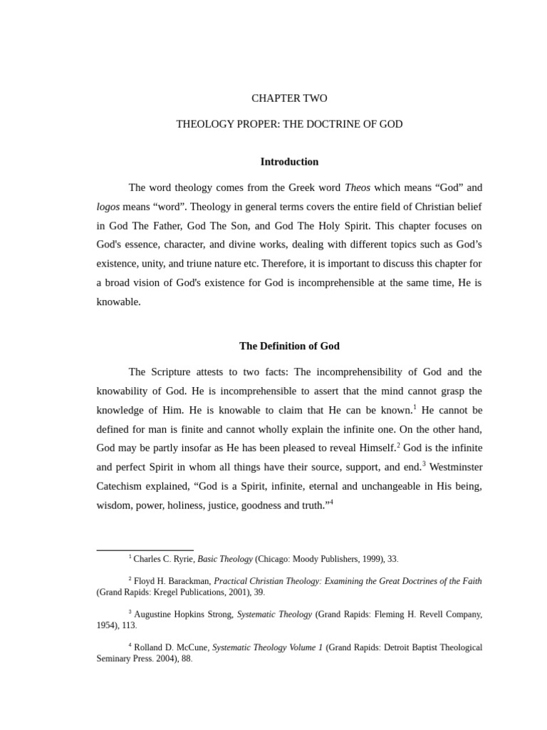 8 Theology Proper | PDF | Trinity | God The Father