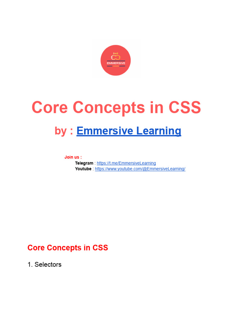 Core Concepts In Css Pdf Responsive Web Design Computing