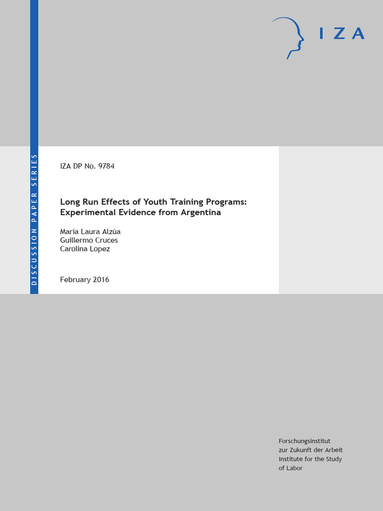 Long Run Effects of Youth Training Programs | PDF | Statistics | Employment
