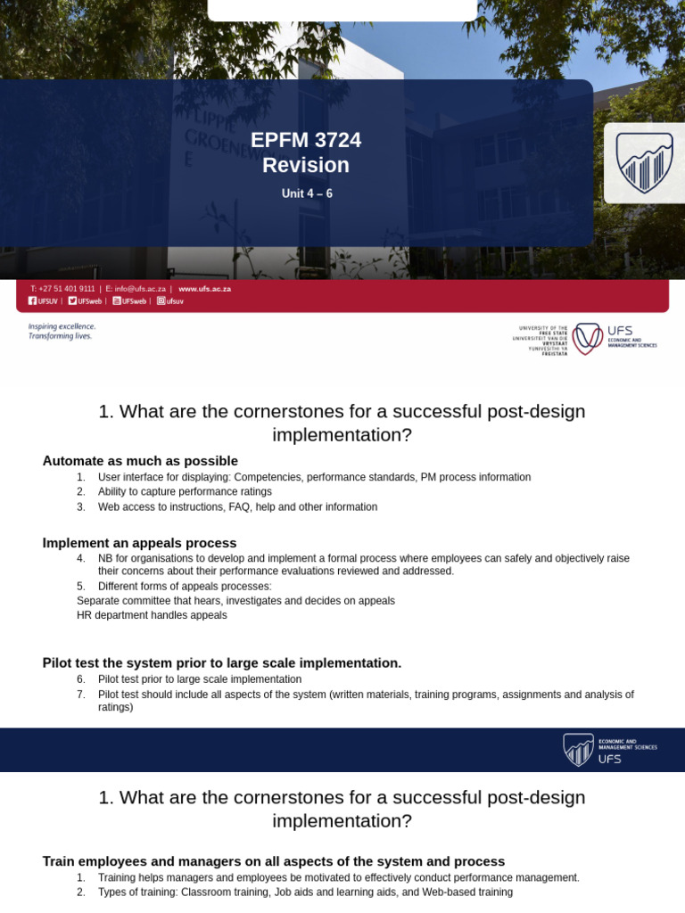 EPFM Revision (Unit 4 - 6) | PDF | Goal | Performance Appraisal