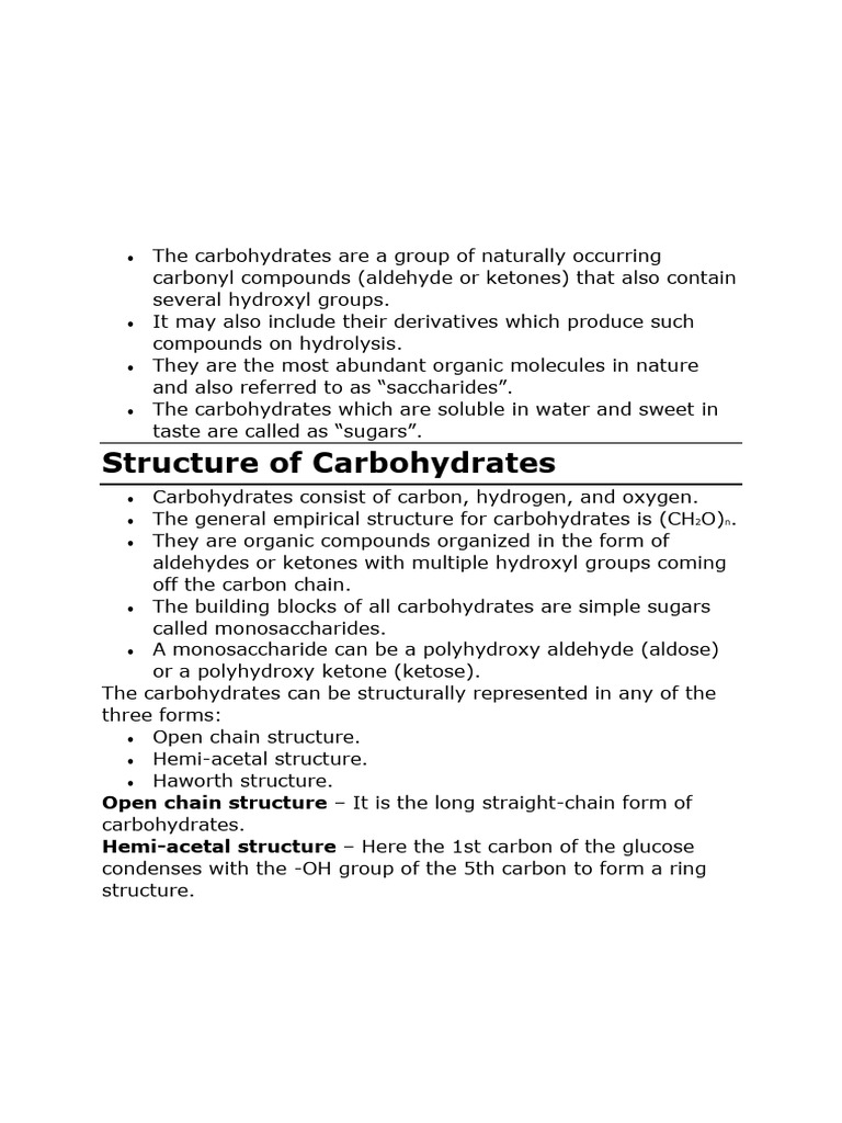 Carbohydrates Structure ,Properties and Classification-converted | PDF ...