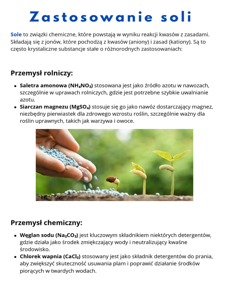 Zastosowanie Soli | PDF