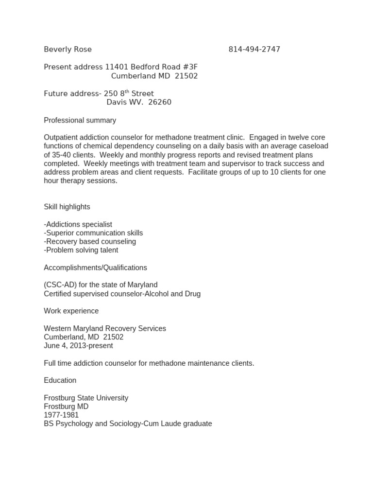 Resume Beverly Rose | PDF