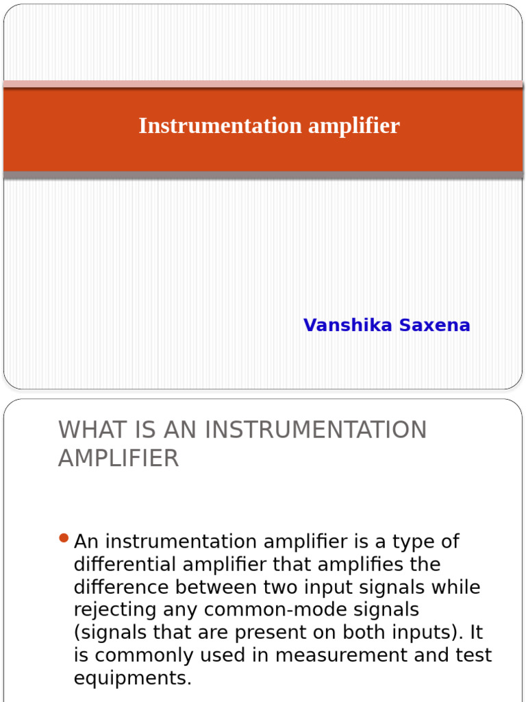 Instrumentation | PDF | Amplifier | Operational Amplifier