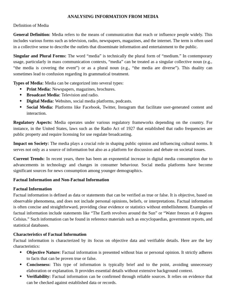 Analysing Media | PDF | Mass Media | Information