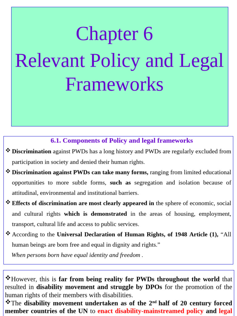 Chapter 6 - Relevant Policy and Legal Frameworks - Copy | PDF ...