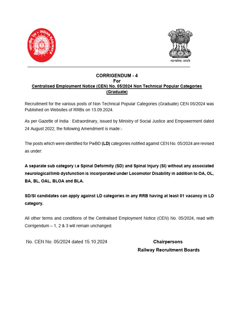 Corrigendum 4 For CEN 05 2024 | PDF