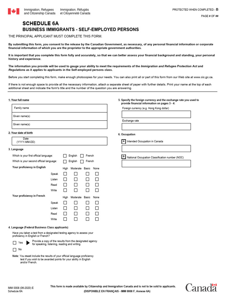 Self-Employed Immigration Form | PDF | Investing | Net Worth