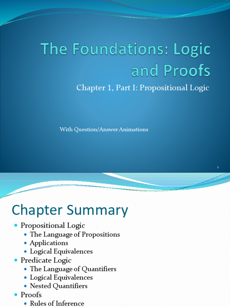 Chapter 1 P 1 | PDF | Logic | If And Only If