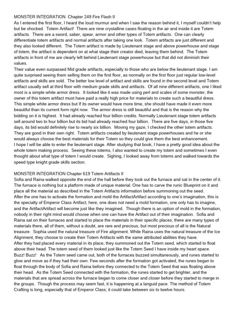 MONSTER INTEGRATION Totem Artifacts | PDF | Sword