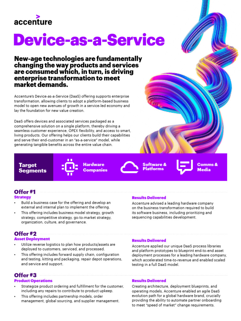 Accenture Device As A Service Brochure | PDF | Customer Experience | Business Model