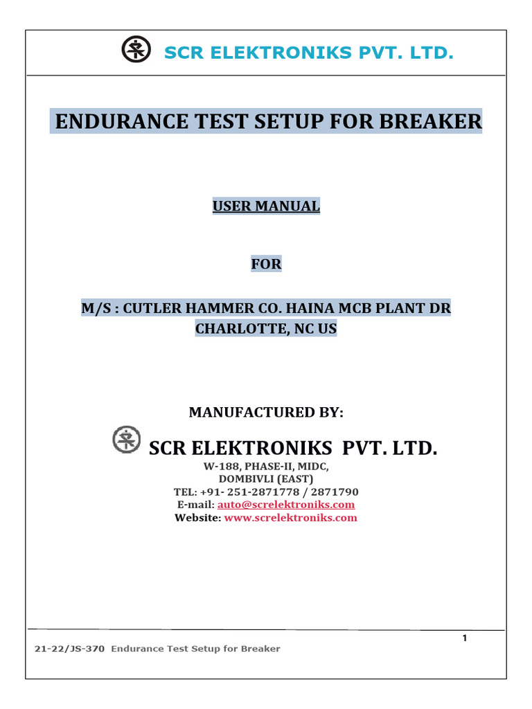 JS-370 - Eaton - Endurance Test Bench | PDF | Programmable Logic ...
