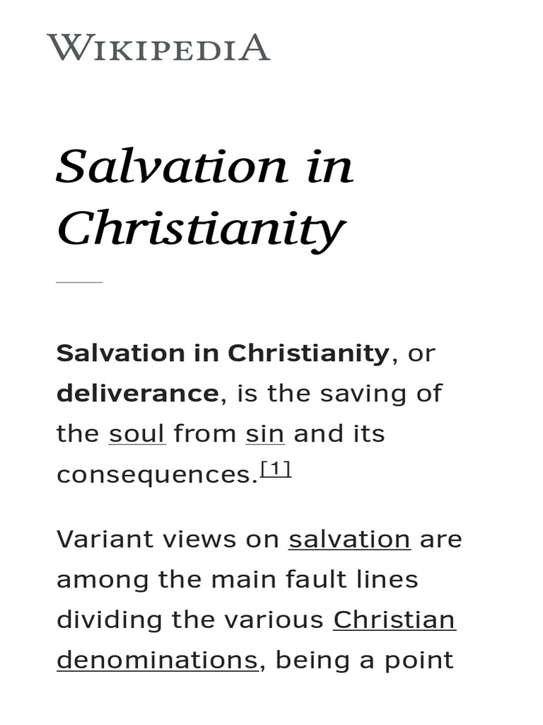 Salvation in Christianity | PDF | Arminianism | Grace In Christianity