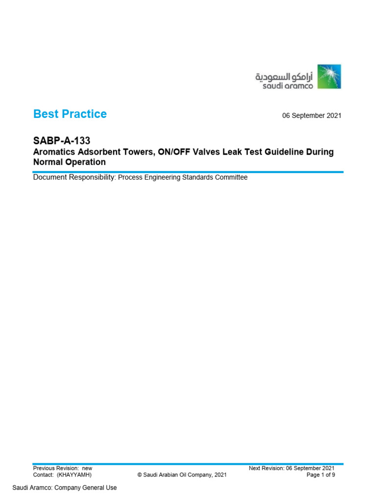 SABP-A-133 | PDF | Valve | Leak