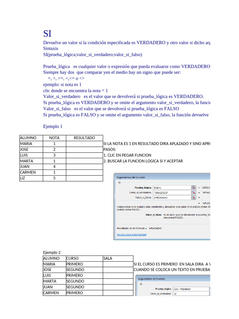 Funcion Logica Si 1 Ejercitario | PDF | Matemáticas | Lógica matemática