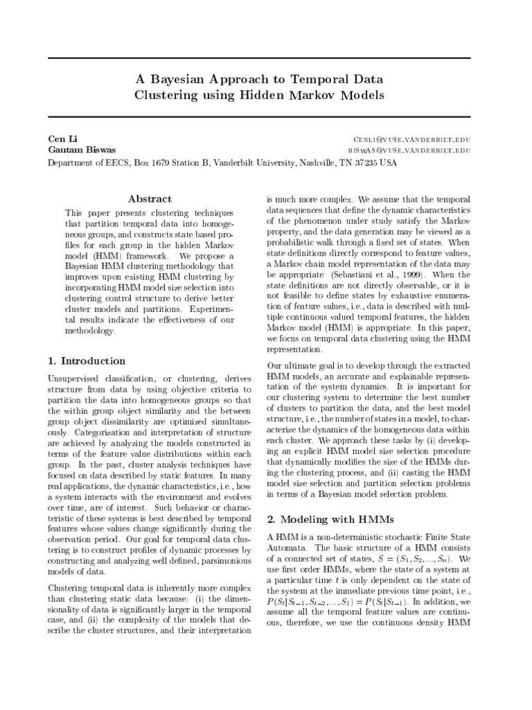 Icml 00 | PDF | Cluster Analysis | Bayesian Inference