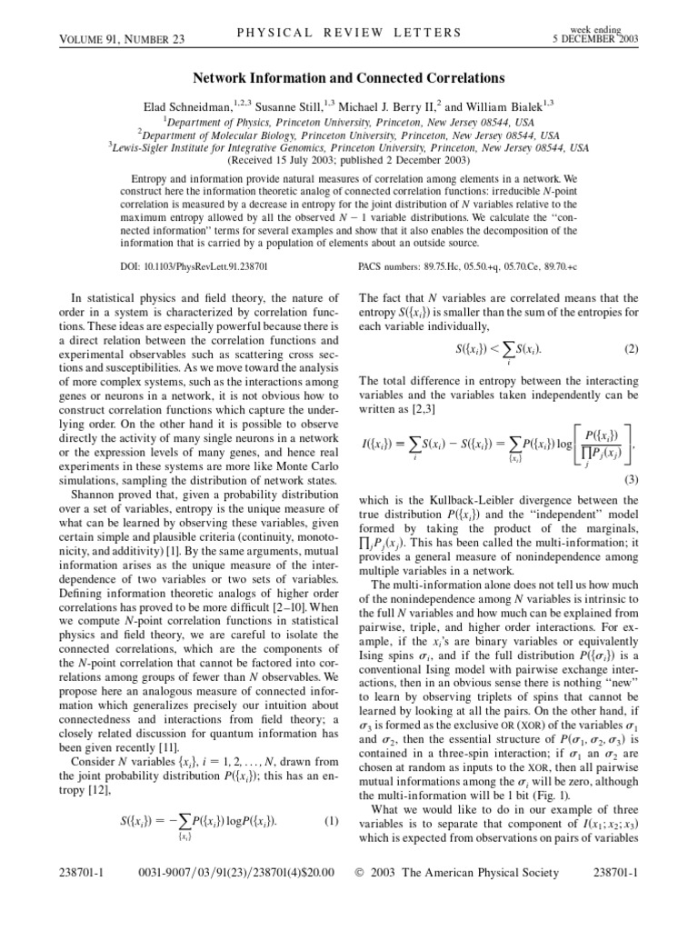 network_info_connected_correlations | PDF | Entropy | Information