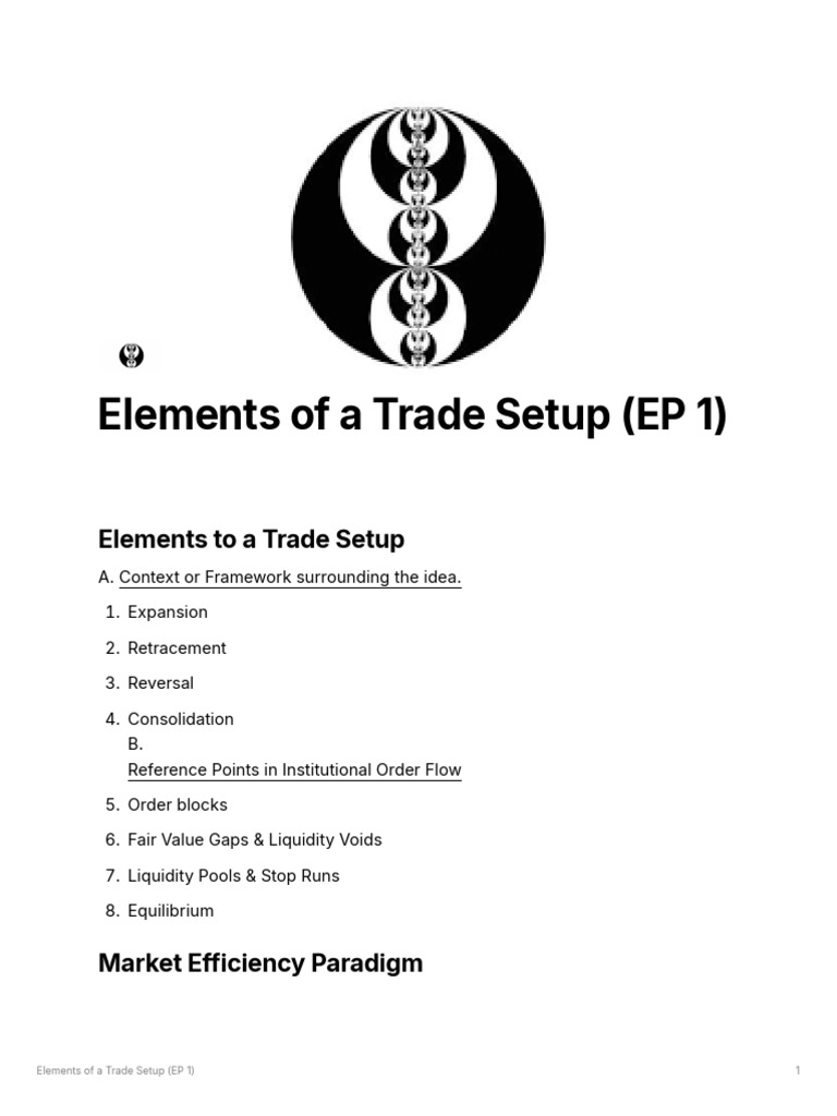 Elements of A Trade Setup (EP 1) | PDF | Prices | Market Liquidity