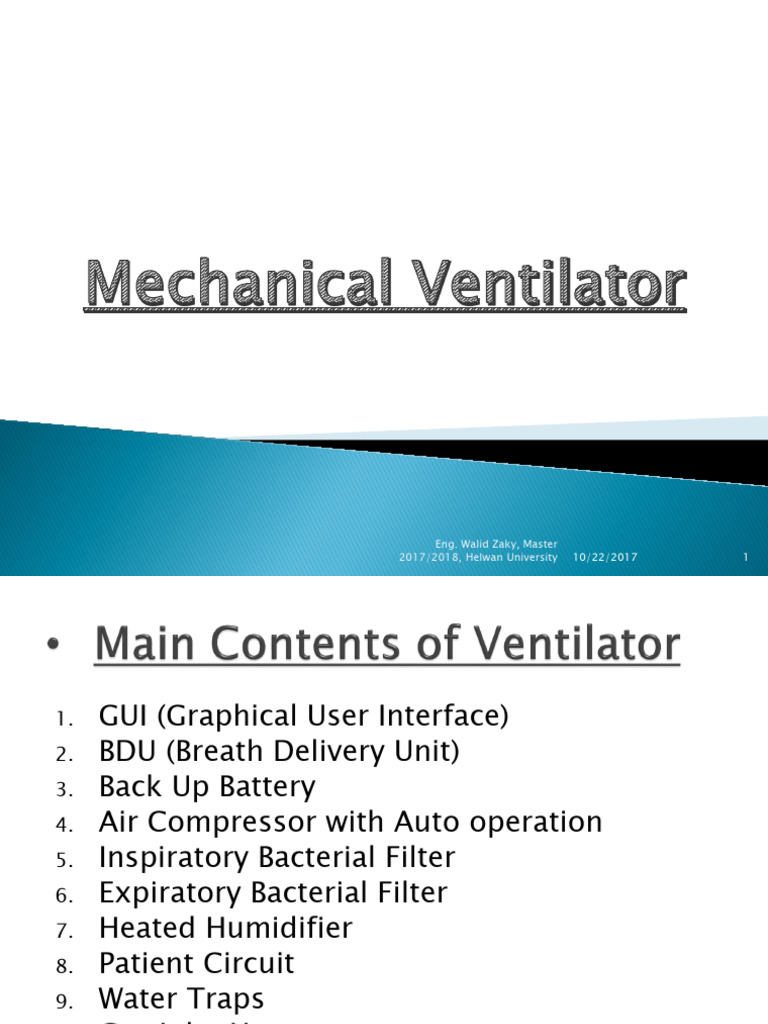 Mechanical Ventilator Overview and Diagram | PDF | Respiratory System ...