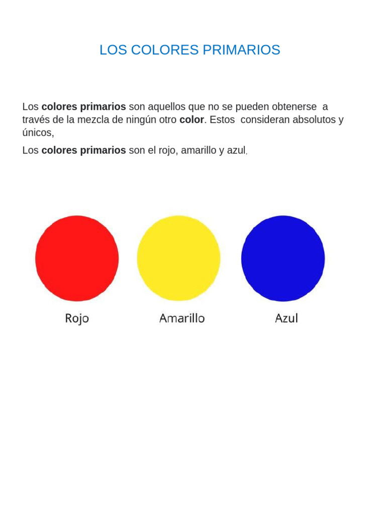 Los Colores Primarios | PDF