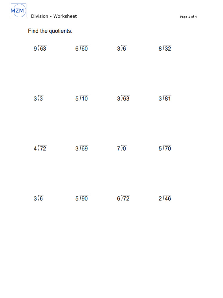 #2 Division Worksheet | PDF