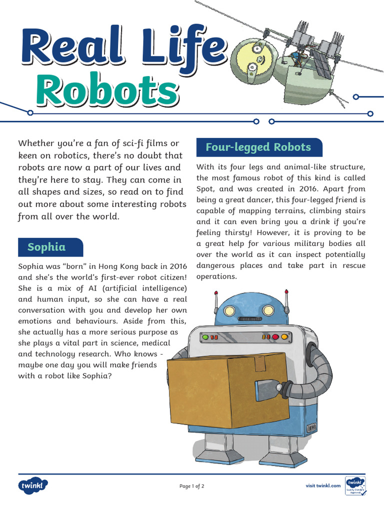 T 1718829855 Esl Real Life Robots Reading Comprehension Kids b1 b2 Ver ...